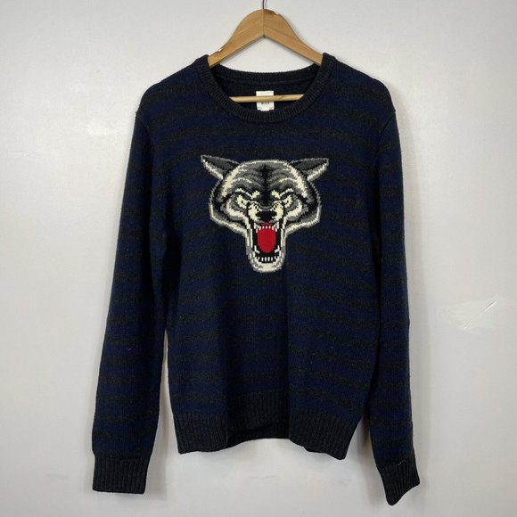 GAP | Sweaters | Mens Vintage Gap Wolf Knit Sweater L Wool Blend | Poshmark